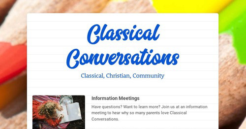 Classical Conversations | Smore Newsletters