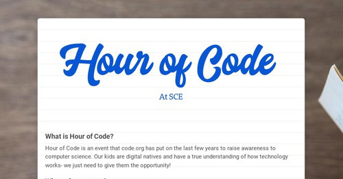 Hour of Code | Smore Newsletters