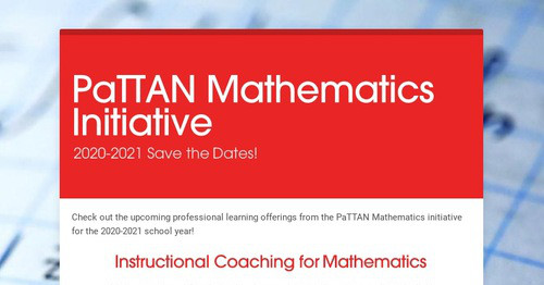 Pattan Mathematics Initiative Smore Newsletters