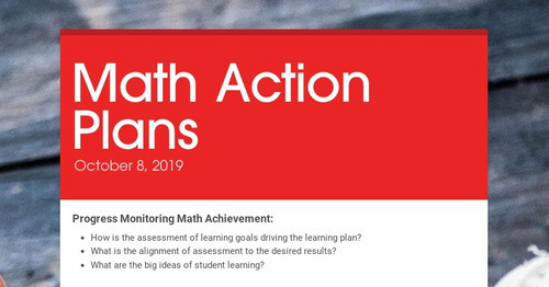Math Action Plans | Smore Newsletters