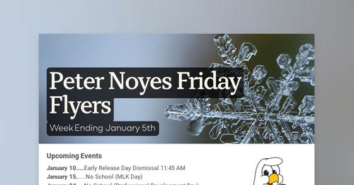 Peter Noyes Friday Flyers