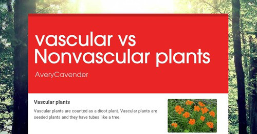 vascular vs Nonvascular plants | Smore Newsletters