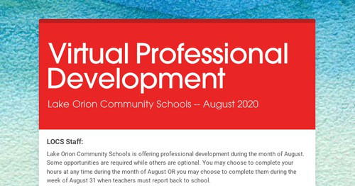 Virtual Professional Development | Smore Newsletters