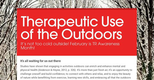 Therapeutic Use of the Outdoors | Smore Newsletters
