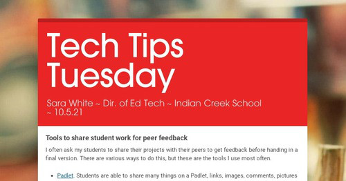 Tech Tips Tuesday | Smore Newsletters for Education