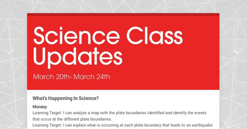 Science Class Updates | Smore Newsletters