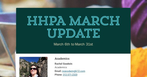 HHPA March Update | Smore Newsletters