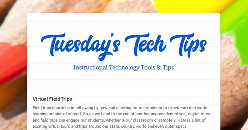 Tuesday's Tech Tips | Smore Newsletters