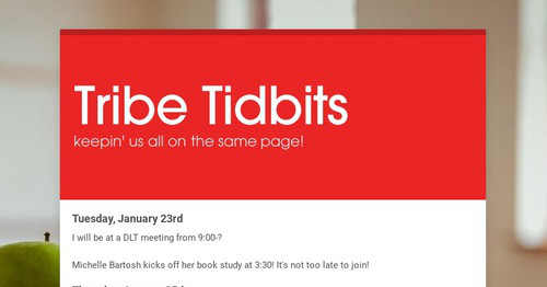 Tribe Tidbits | Smore Newsletters