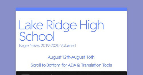 Lake Ridge High School | Smore Newsletters