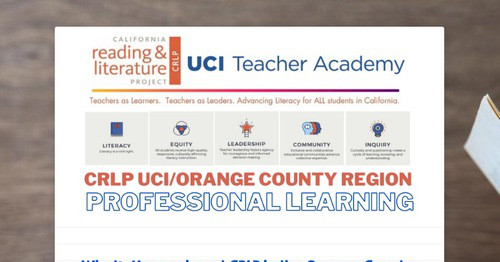 CRLP UCI/OC Professional Learning | Smore Newsletters