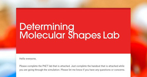 Determining Molecular Shapes Lab | Smore Newsletters