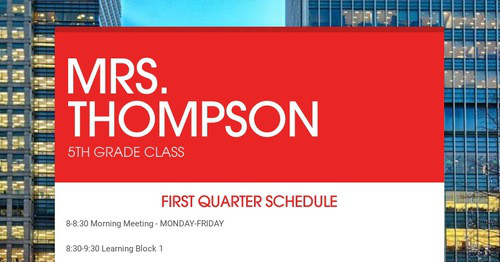 MRS. THOMPSON | Smore Newsletters