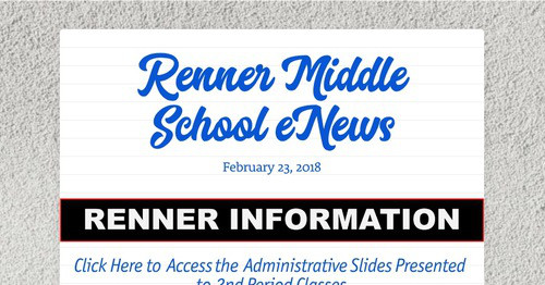 Renner Middle School eNews | Smore Newsletters