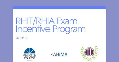 RHIT/RHIA Exam Incentive Program | Smore Newsletters