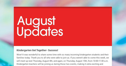 August Updates | Smore Newsletters