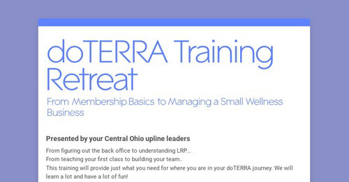 doTERRA Training Retreat | Smore Newsletters