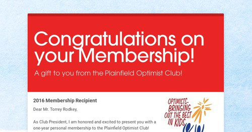 Congratulations on your Membership! | Smore Newsletters