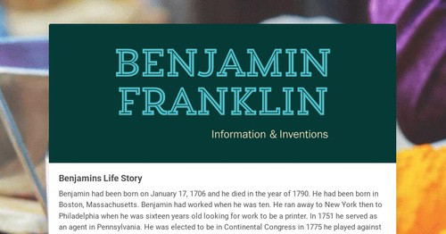Benjamin Franklin | Smore Newsletters