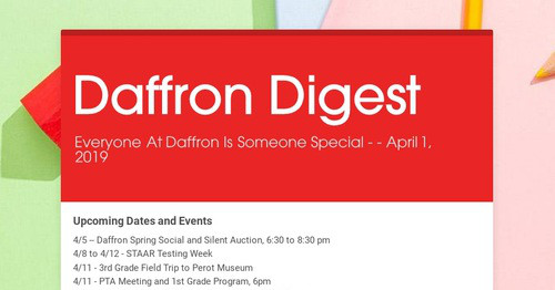 Daffron Digest | Smore Newsletters