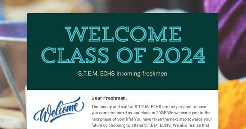 Welcome Class of 2024 | Smore Newsletters