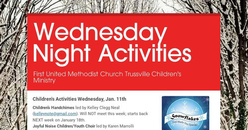 Wednesday Night Activities | Smore Newsletters