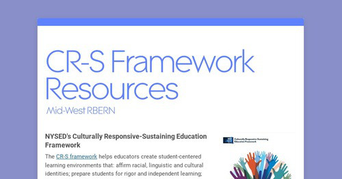 CR-S Framework Resources