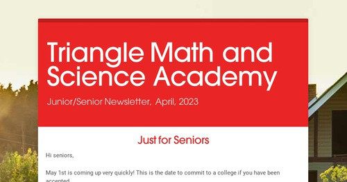 Triangle Math and Science Academy | Smore Newsletters for Education
