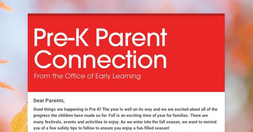 Pre-K Parent Connection | Smore Newsletters