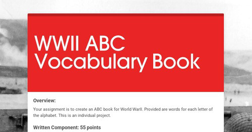 WWII ABC Vocabulary Book