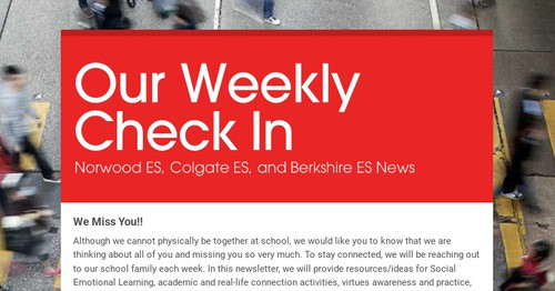 Our Weekly Check In | Smore Newsletters