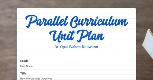 Parallel Curriculum Unit Plan | Smore Newsletters