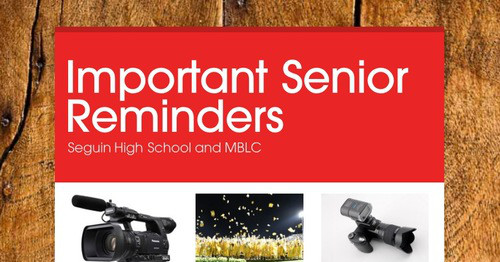 Important Senior Reminders | Smore Newsletters