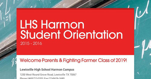 LHS Harmon Student Orientation