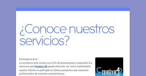 ¿Conoce nuestros servicios? | Smore Newsletters