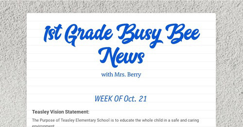 1st Grade Busy Bee News | Smore Newsletters for Education