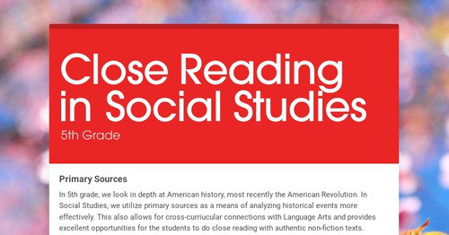 Close Reading in Social Studies | Smore Newsletters