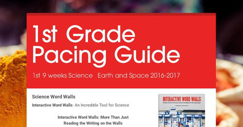 1st Grade Pacing Guide | Smore Newsletters for Education