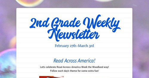 2nd Grade Weekly Newsletter | Smore Newsletters