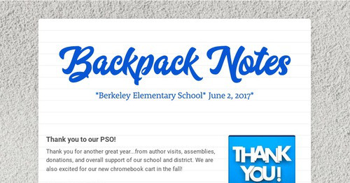 Backpack Notes | Smore Newsletters