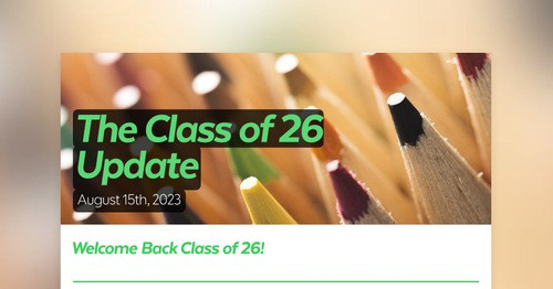 The Class of 26 Update | Smore Newsletters