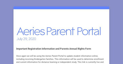 Aeries Parent Portal