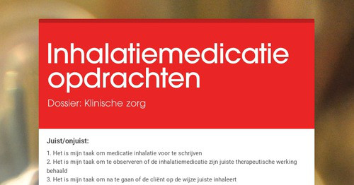 Inhalatiemedicatie opdrachten | Smore Newsletters for Education
