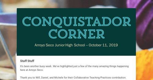 Conquistador Corner | Smore Newsletters