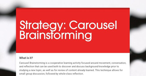 Strategy: Carousel Brainstorming