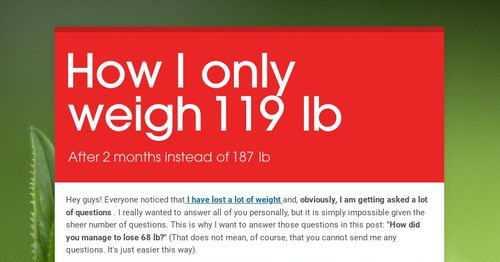 How I only weigh 119 lb