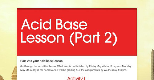 Acid Base Lesson (Part 2) | Smore Newsletters