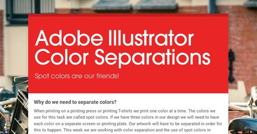 Adobe Illustrator Color Separations | Smore Newsletters for Education