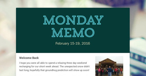 Monday Memo | Smore Newsletters
