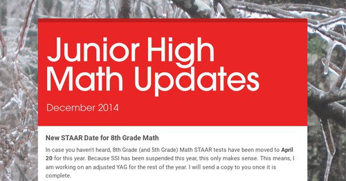 Junior High Math Updates | Smore Newsletters